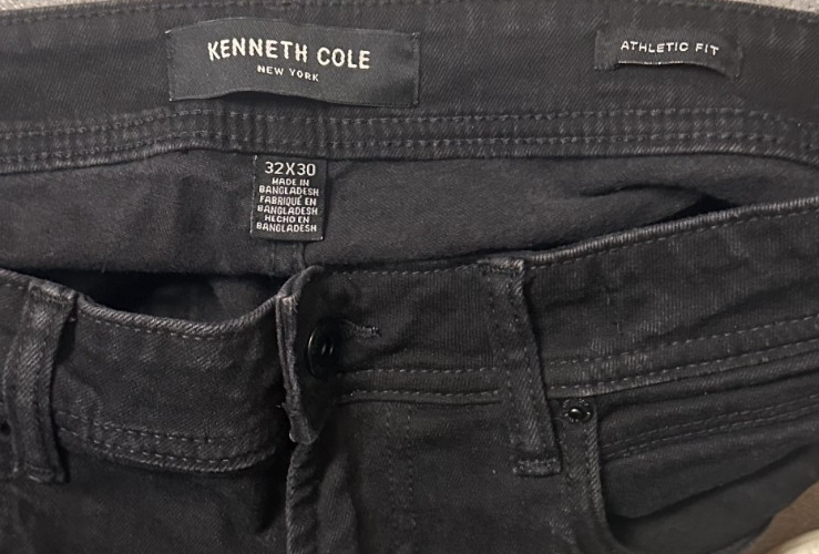 Kenneth Cole Men’s Black Stretch Denim Jeans 32x30 – Athletic Fit | eBay