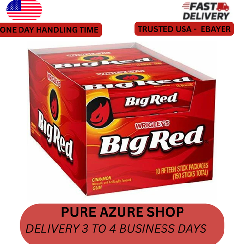 WRIGLEY'S BIG RED Cinnamon Chewing Gum Bulk Pack, 15 Count(Pack of 10 ...