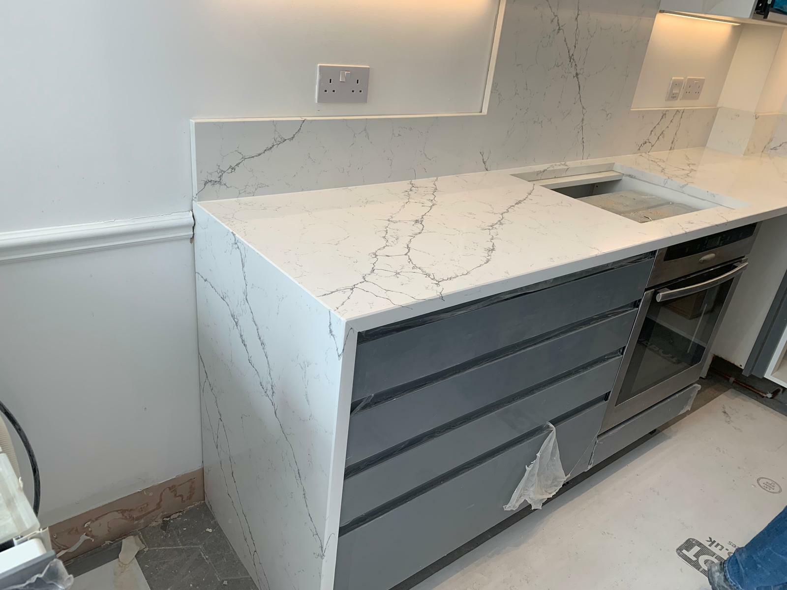 Waterfall Quartz Countertop