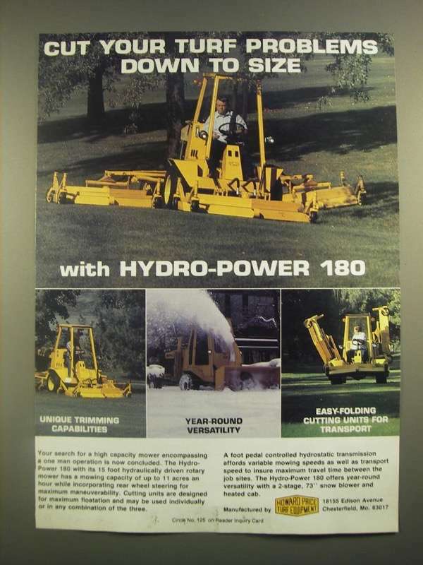 1988 Howard Price Turf Equipment Hydro-Power 180 mower Ad | eBay