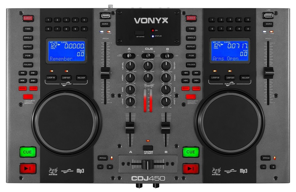 VONYX "CDJ450" Doppel MP3 CD Bluetooth USB Workstation Mixer Player DJ ...