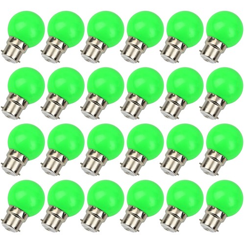 24 Pcs B22 BC 2W 220V LED Globe Bulbs Green Shatterproof Ball for Party ...