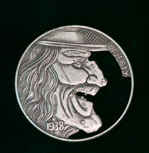 Hand Cut Hobo Coin Witch Ugly Dark Black Magic Gothic Art US Custom ...