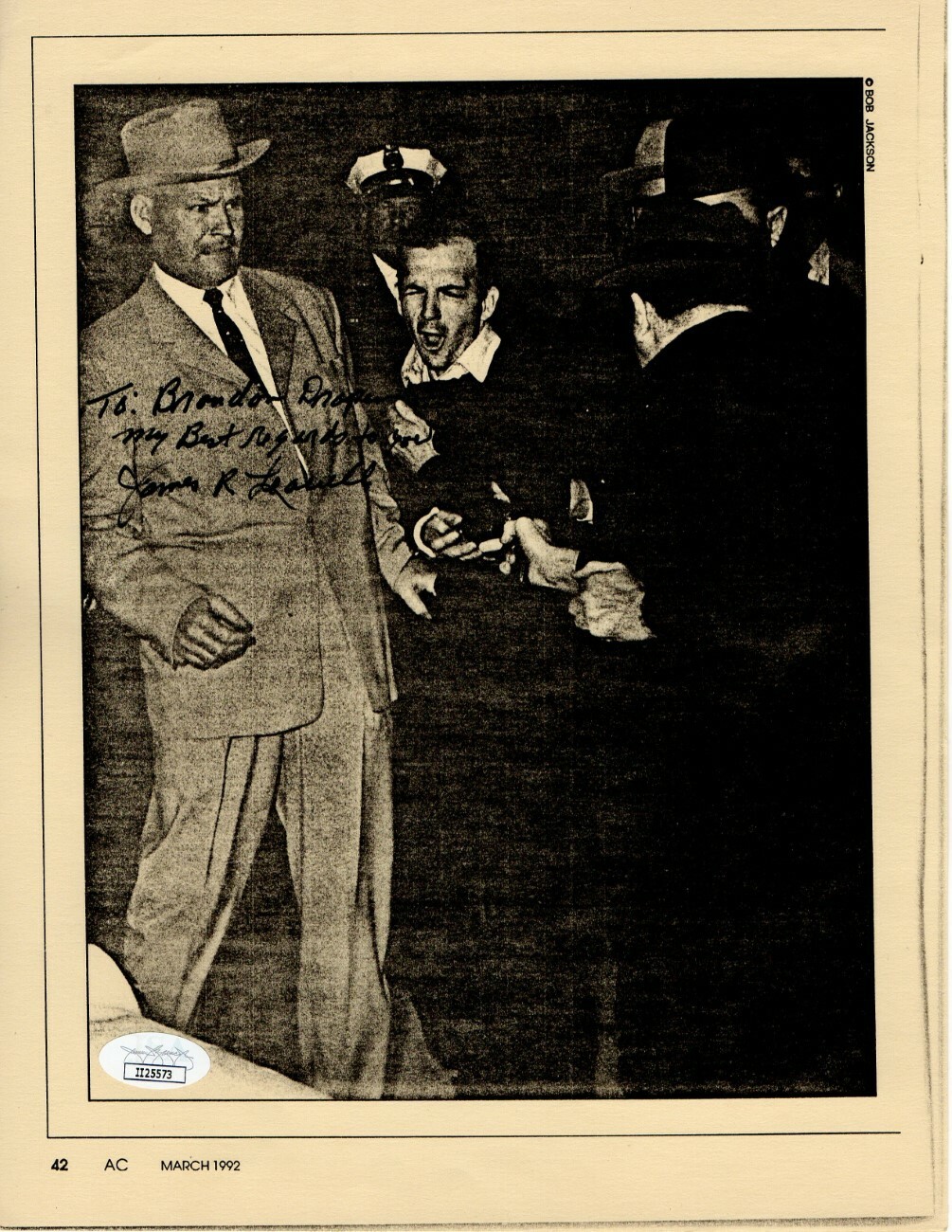 James Leavelle Signed Autograph 8.5X11 Paper Photo Lee Harvey Oswald ...