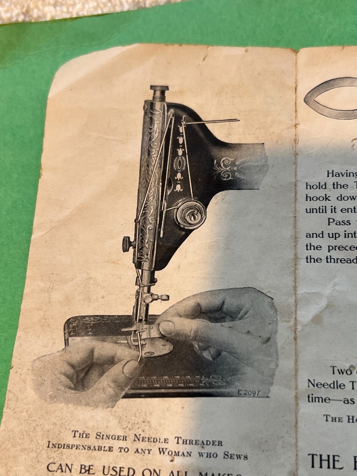 Antique 1915 Singer Needle Threader Booklet Phamplet Form 9040 | eBay