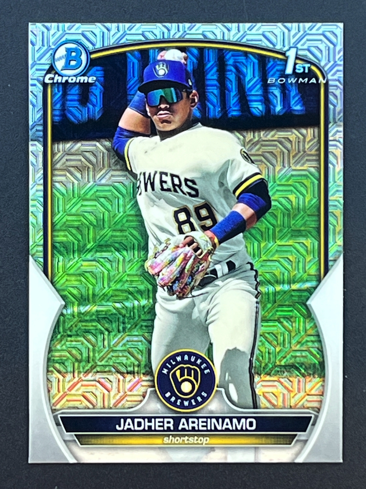 JADHER AREINAMO 2023 Bowman Chrome 1st Bowman Mojo Refractor #BCP-206 Brewers | eBay