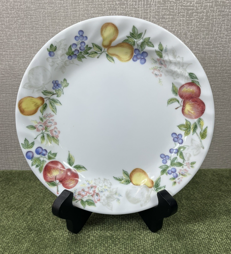 Corelle CHUTNEY Set of 4 Salad Plates White w/ Fruit Border & Swirl ...