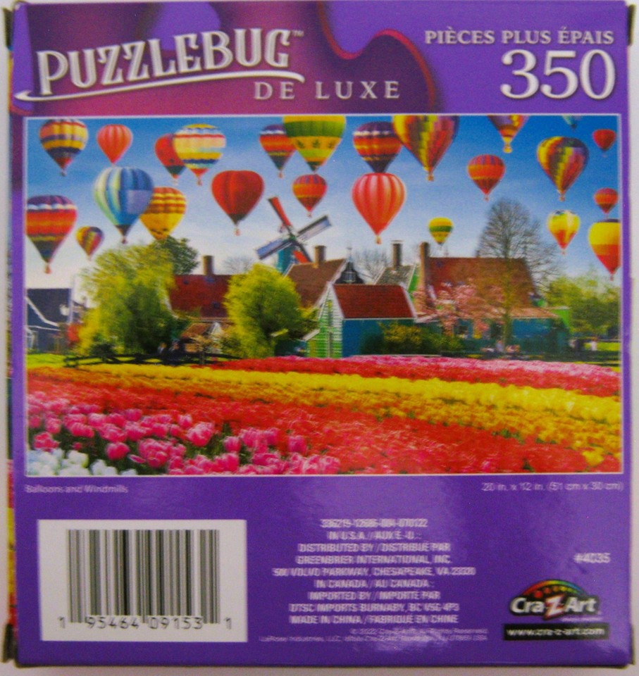 Lot of 6 Puzzlebug/CraZart 500 (3) and 350 piece (3) Deluxe jigsaw ...