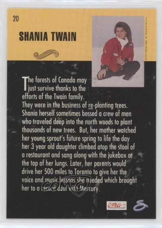 1993 Sterling Country Gold Series 2 New Faces of Country Shania Twain ...