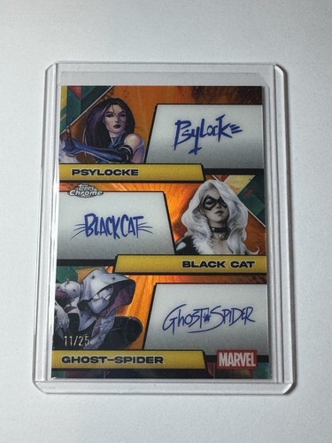 2025 Topps Chrome Marvel Triple Auto Orange Refractor 11/25 1:8586 Packs!!! 🔥🔥 | eBay