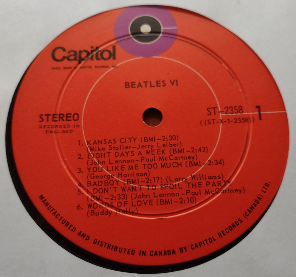 CANADA!!! Ex to NM- THE BEATLES VI 1971 LP CAPITOL RED TARGET DEEP ...