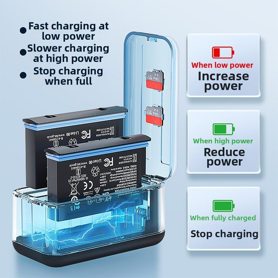 For Insta360 X4 Air Dual Battery Charger Portable Fast Charging LED ...