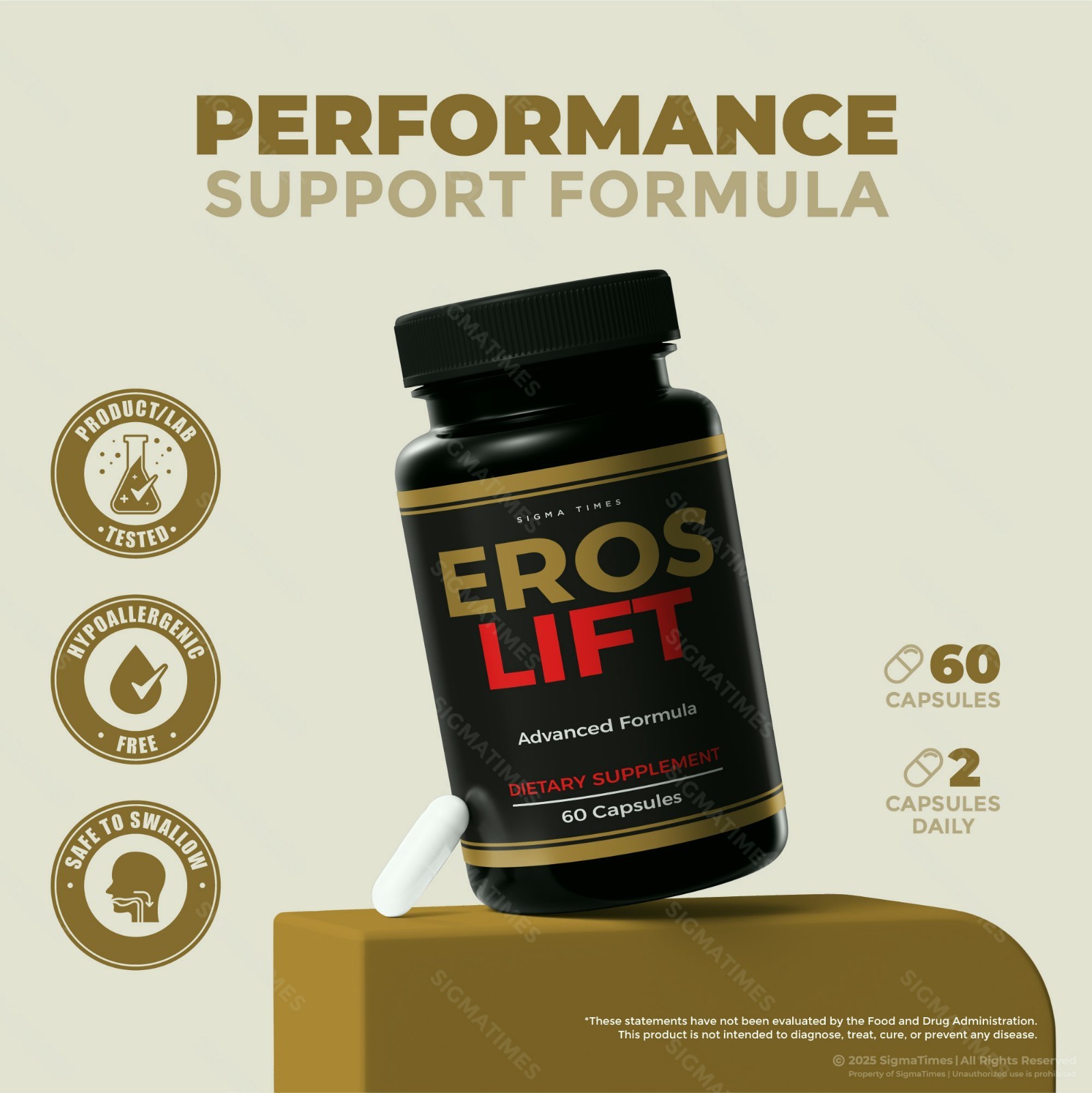 Eros Lift Capsules, ErosLift Pills for Men for Performance & Energy - 2 ...