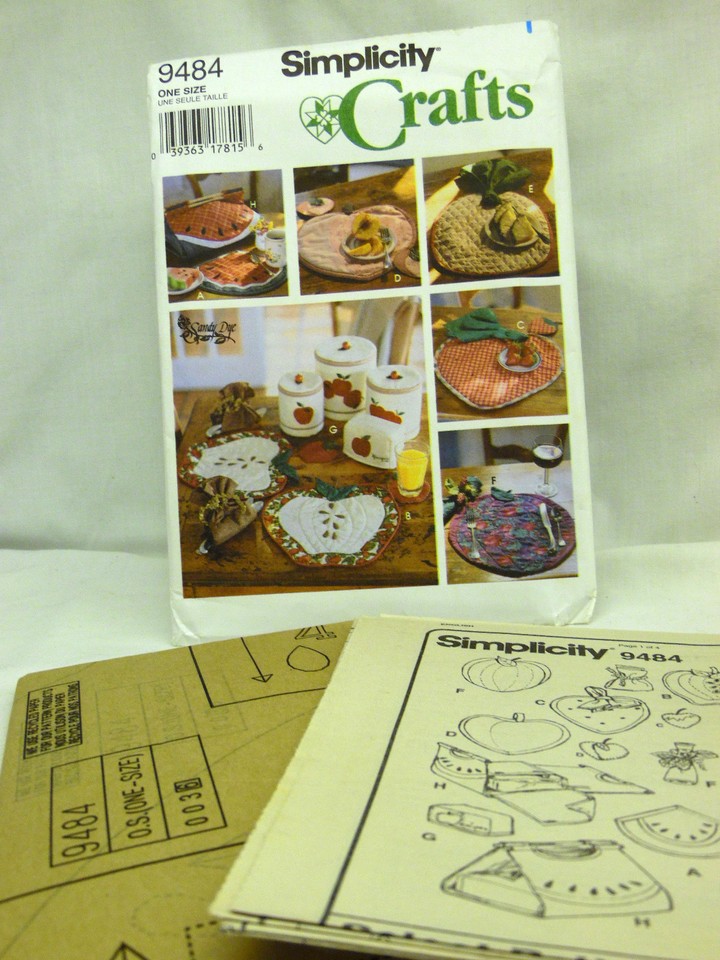 Simplicity Crafts Sewing Pattern # 9484 Fruit Theme Kitchen Items ...