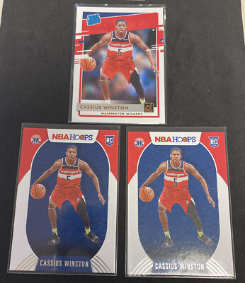 (2) NBA Hoops #227 Cassius Winston Rookie Card Wizards + Rated Rookie ...