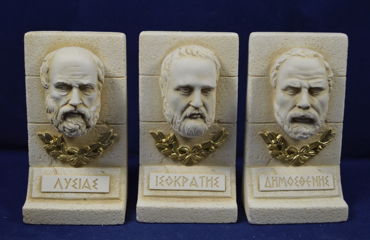 Lysias Isocrates Demosthenes sculpture ancient Greek orators set | eBay