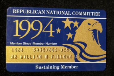 1994 Republican National Committee RNC Membership Card Sustaining ...