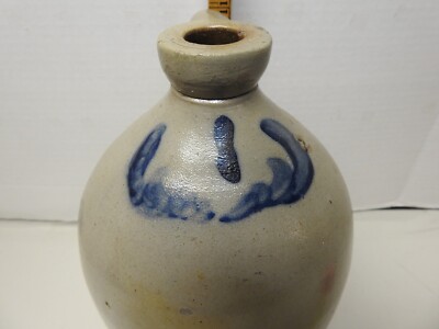 1 Gal. Antique Stoneware Jug W/Cobalt #1 & Wreath Motif Whiskey/Liquor ...