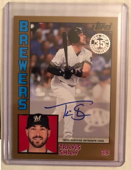 2019 Topps Series 1 Travis Shaw '84 35th Anniversary Gold Auto Card /50 ...