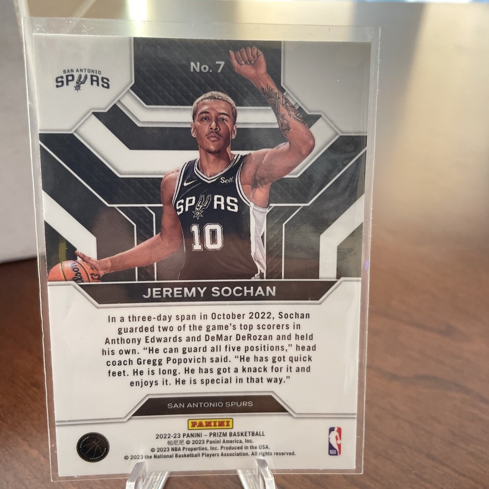 Jeremy Sochan 2022-23 Panini Prizm Emergent Rookie RC #7 Spurs Card🚀🏀🔥 ...