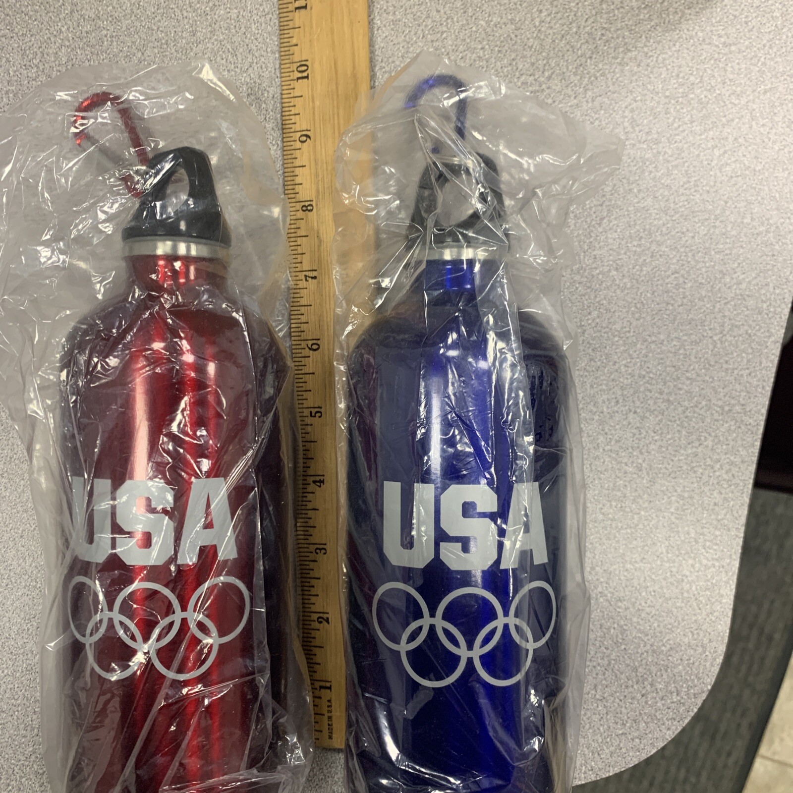 New 2 Olympic Water Bottles Metal Bottles in Package Key Clip Included ...