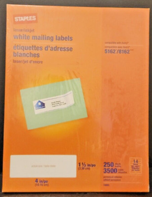 White Mailing Labels 250 Sheets 3500 Labels , # 5162/8162 | eBay