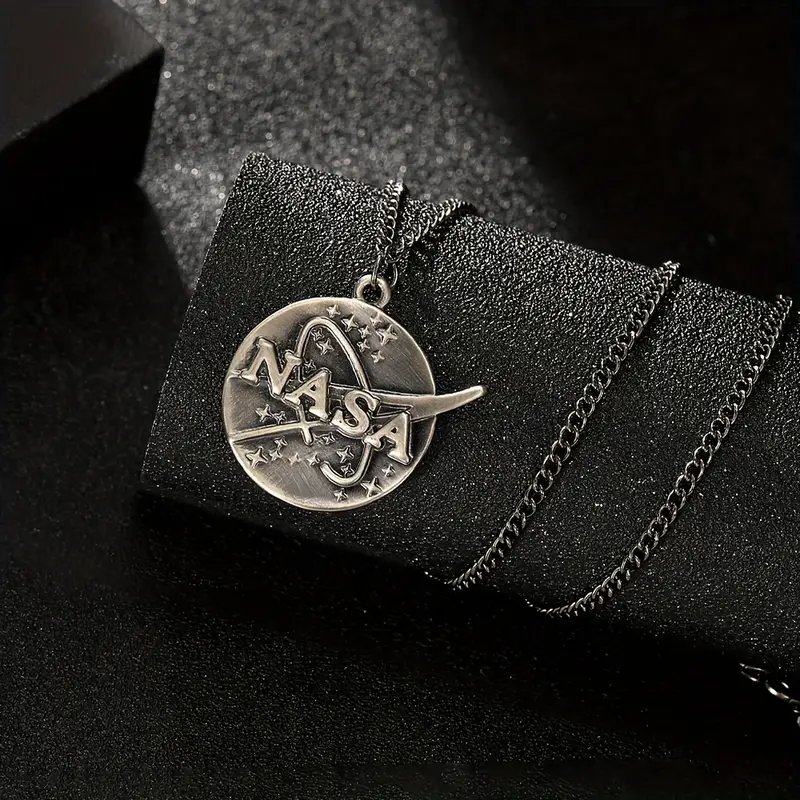 NASA Pattern Aerospace Jewelry Vintage Silver Color Aviation Pendant ...
