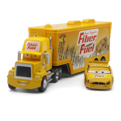 Disney Pixar Cars NO.56 Fiber Fuel Truck + Mini Car 1:55 Diecast Toy ...