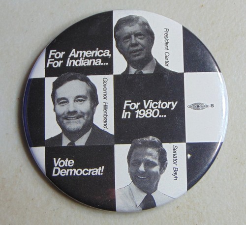 Jimmy Carter 1980 Indiana Senate campaign pin button political | eBay