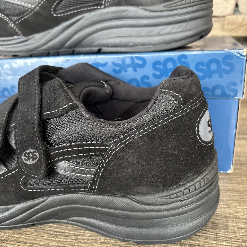 SAS Women Tour Mesh Leather Trim All Black Tripad Comfort Shoes Size 9. ...