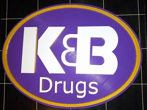 Vintage K&B Drugs Logo Sign,3D printed. 12" O.D. 3D Graphics ...