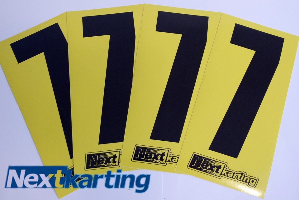 2 x Black numbers on Yellow background -Iame-X30 Rotax Cadet Karting ...