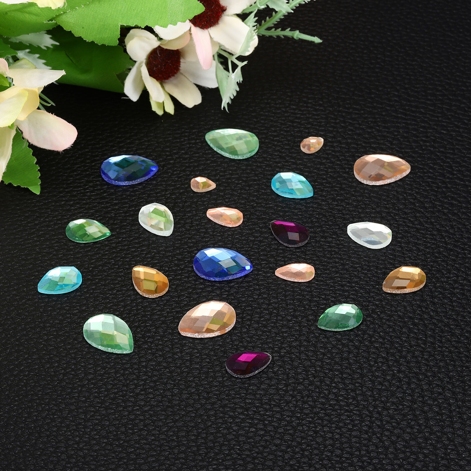 100Pcs 14x10mm Flat Back Acrylic Teardrop Gems, Clear | eBay