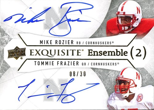 Mike Rozier / Tommie Frazier 2012 UD Exquisite Auto Autograph Nebraska ...