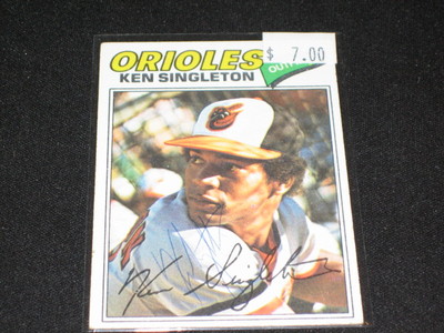 KEN SINGLETON 1977 ORIOLES LEGEND SIGNED AUTOGRAPHED VINTAGE BASEBALL ...