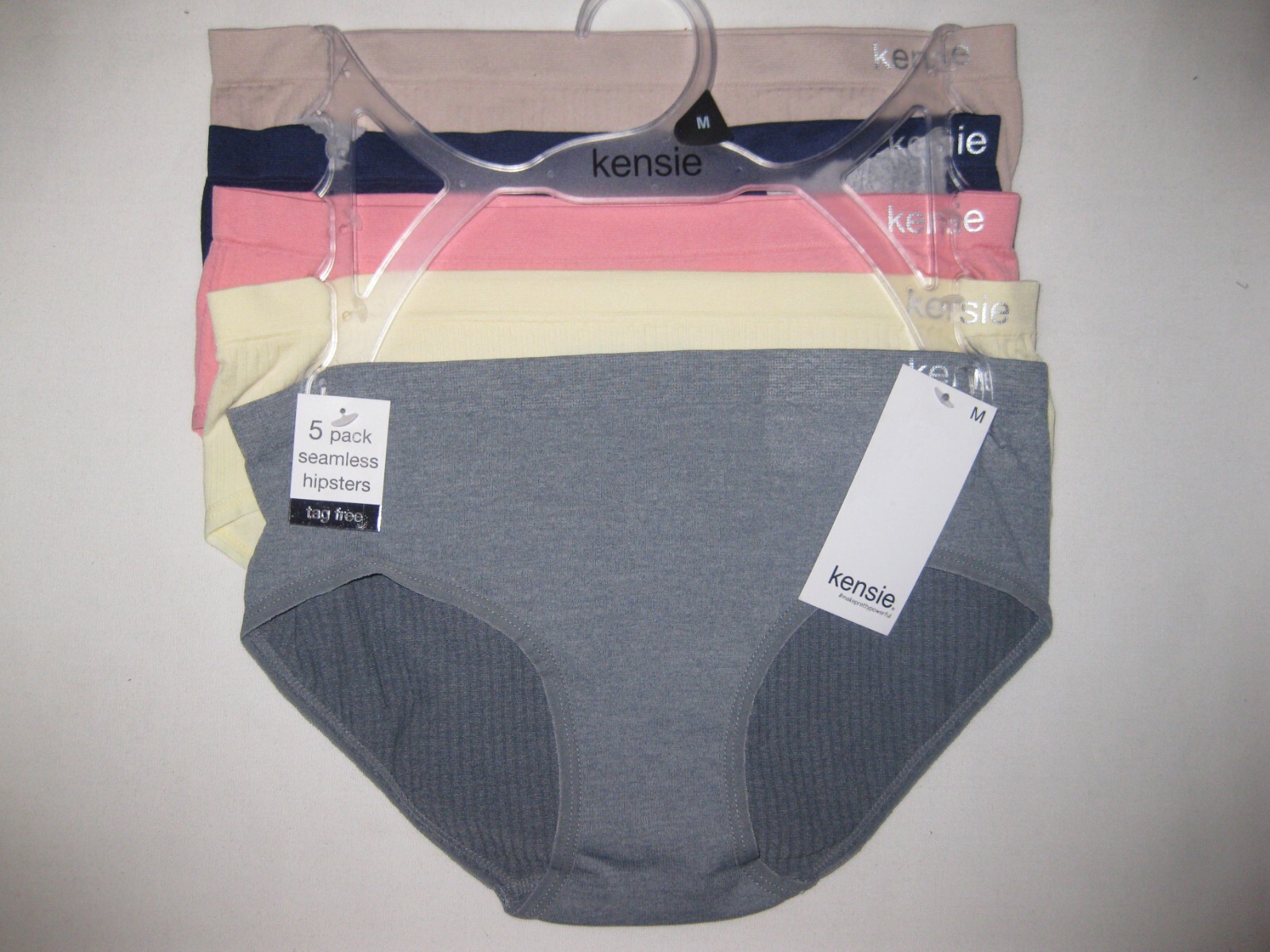 Kensie 5pk ribbed seamless tagless hipster panties M nwt $42 retail ...