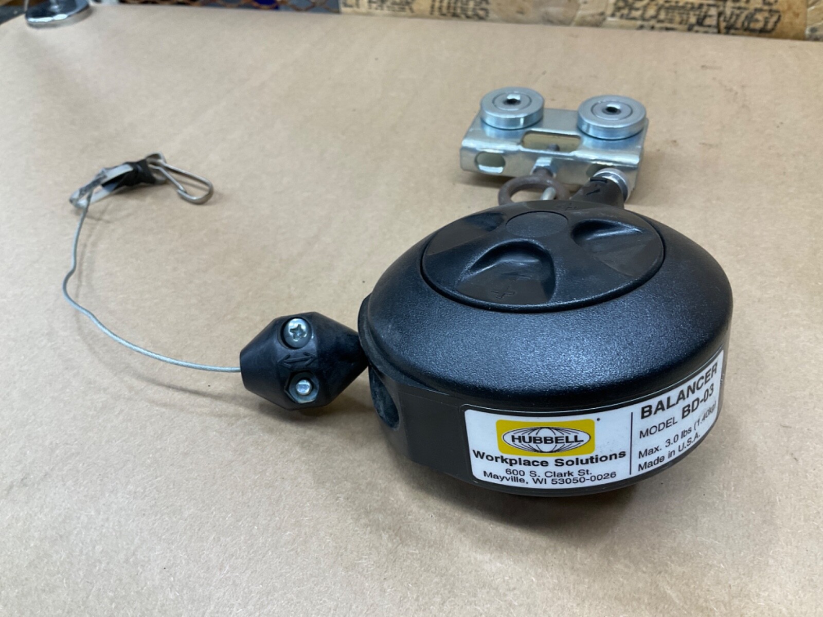 Hubbell BD-03 Black Tool Balancer 1.5-3.0 lb. W/ Power-Strut Trolley ...