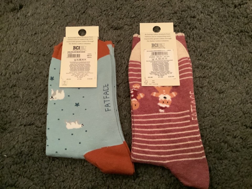 FAT FACE Women’s polar bear Socks & Gingerbread socks BNWT one size 4-7 ...