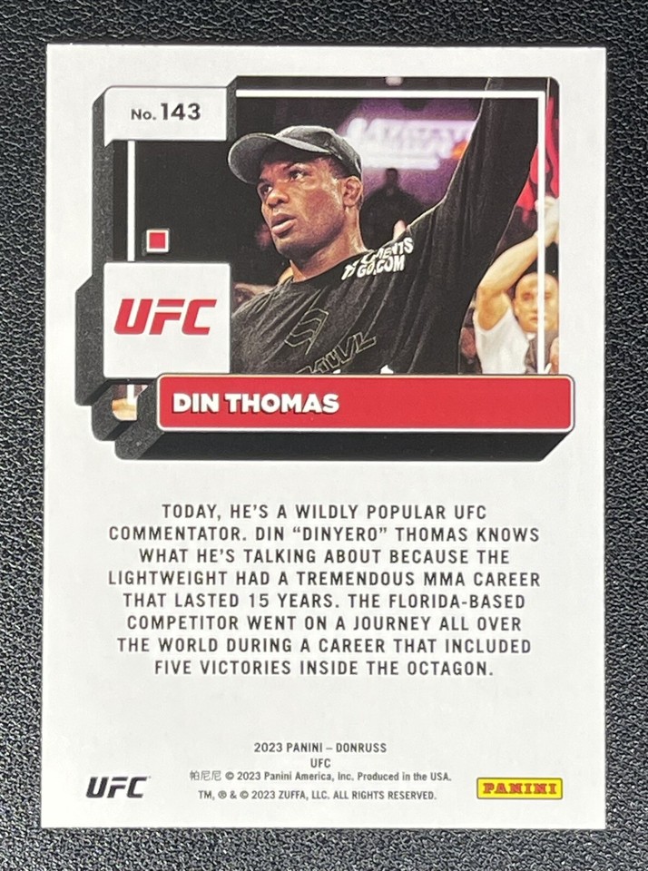 2023 Panini Donruss UFC Din Thomas #143 Press Proof Teal - Lightweight ...
