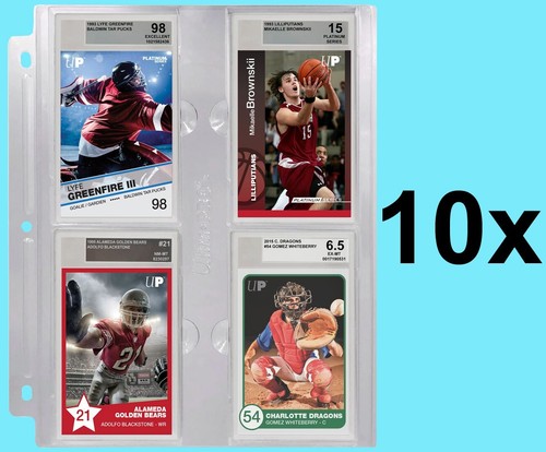10 ULTRA PRO BECKETT GRADED SLAB PAGES for Card Protector Sports ...