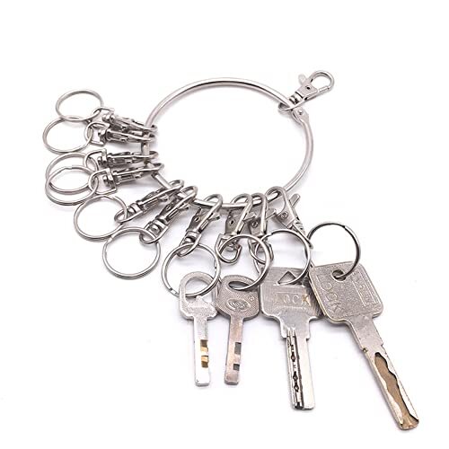 1PC Portable Metal Ring Key Organizer Holder with Swivel Clasps Janitor ...