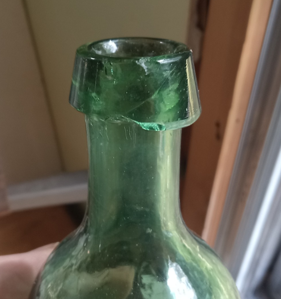 1840s IRON PONTIL BOYD & BEARD MINERAL WATER EARLY TAPER TOP GREEN SODA ...