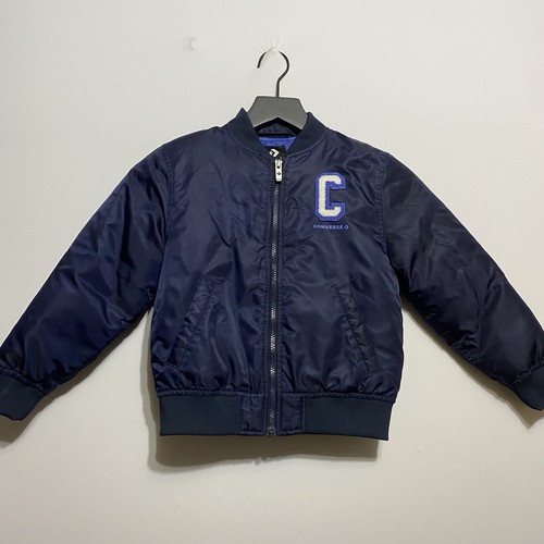 Converse Letterman Varsity Blue Jacket Puffy Bomber Size 7 | eBay