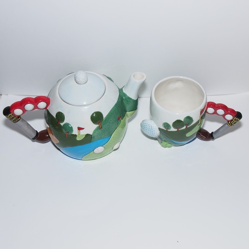 Burton & Burton Golf 3D Coffee/Tea Pot and Mug w Dimpled Ball & Golf ...