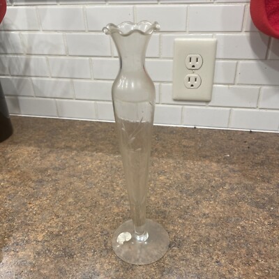 Princess House #410 Heritage Crystal Bud Vase Etched RETIRED | eBay