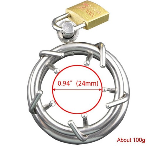 Stainless Steel Male Chastity Cage Belt Device Lock Spikes Lock Ring | eBay