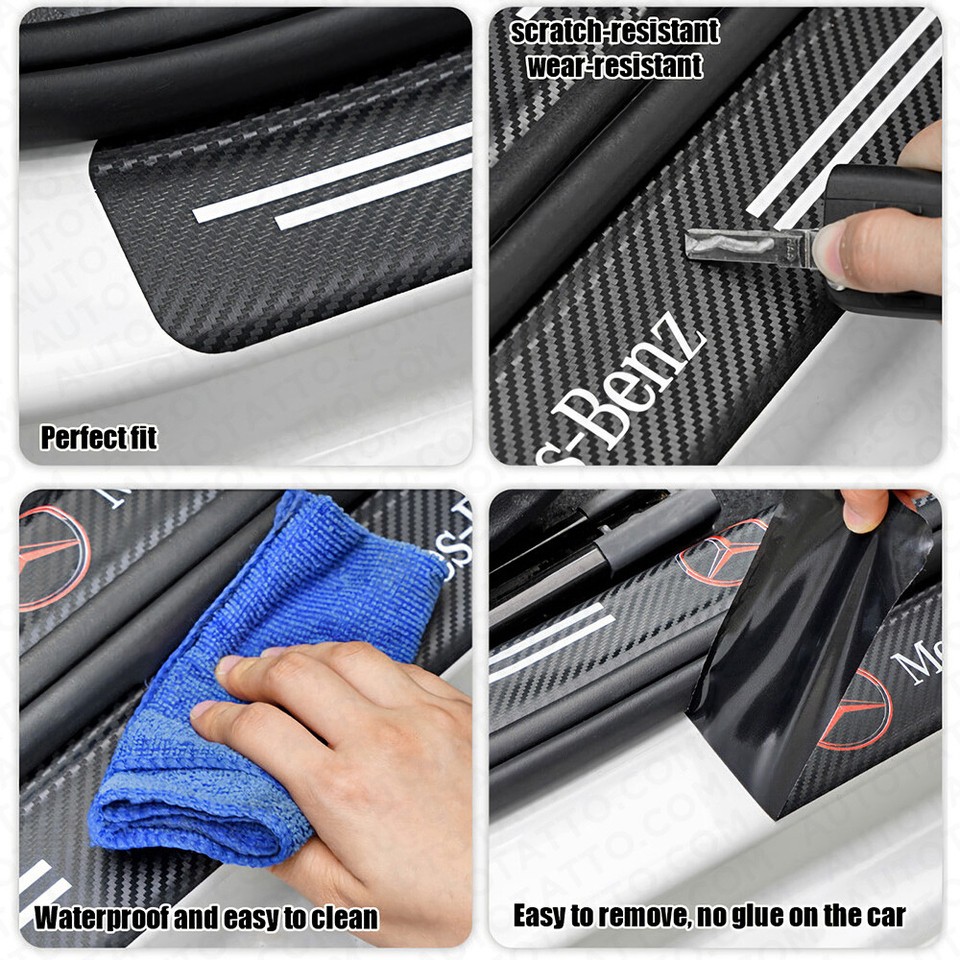 Fit N Line Car Door Plate Sill Scuff Anti Scratch 3D Decal Sticker ...