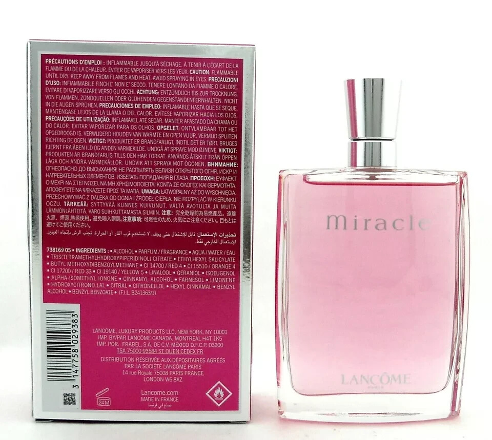 Miracle Perfume by Lancome 1 oz L'eau de Parfum Spray for Women New in ...