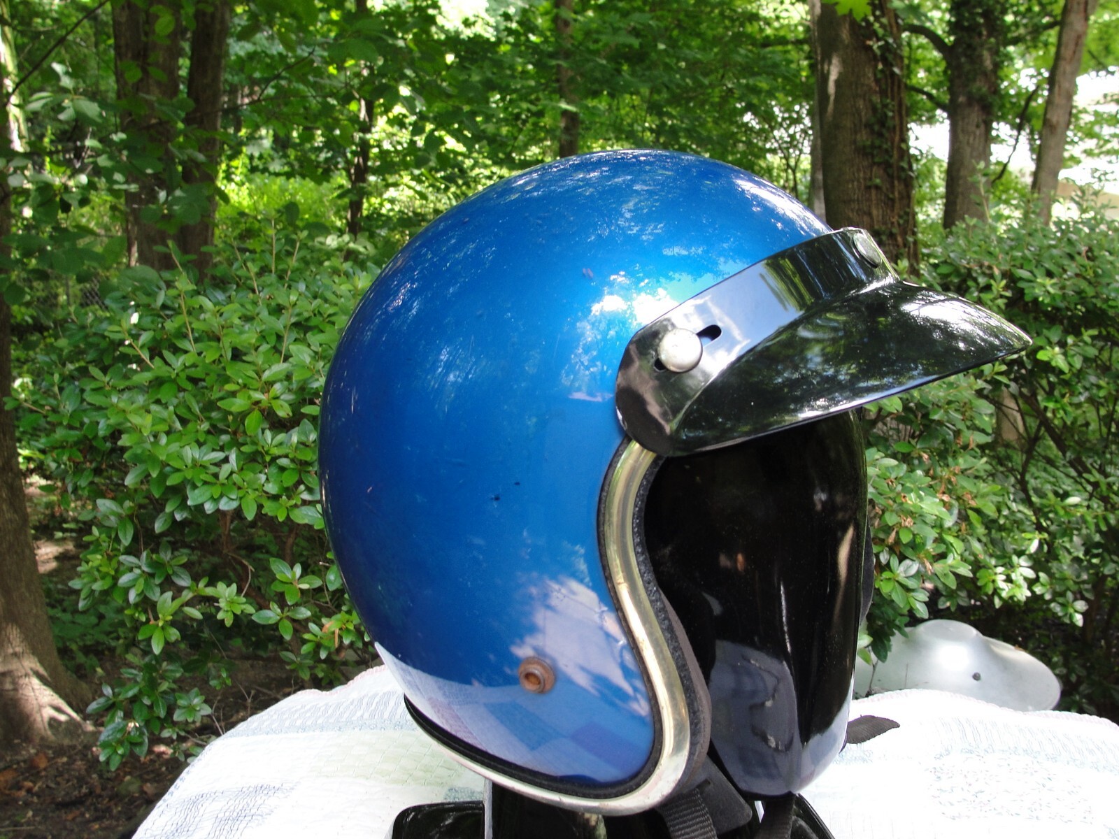 Vintage 1978 ROP 4170 Blue Open Face Motorcycle Helmet Small | eBay