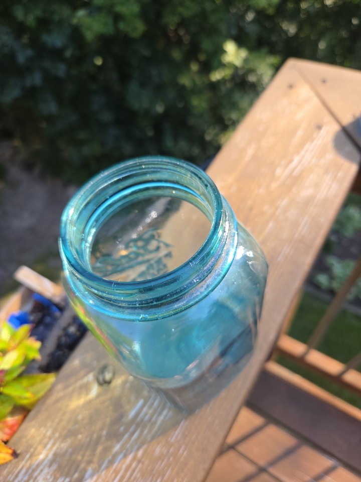 Square Ball Perfect Mason Quart. 2L, with underline. Mint Fruit Jar ...